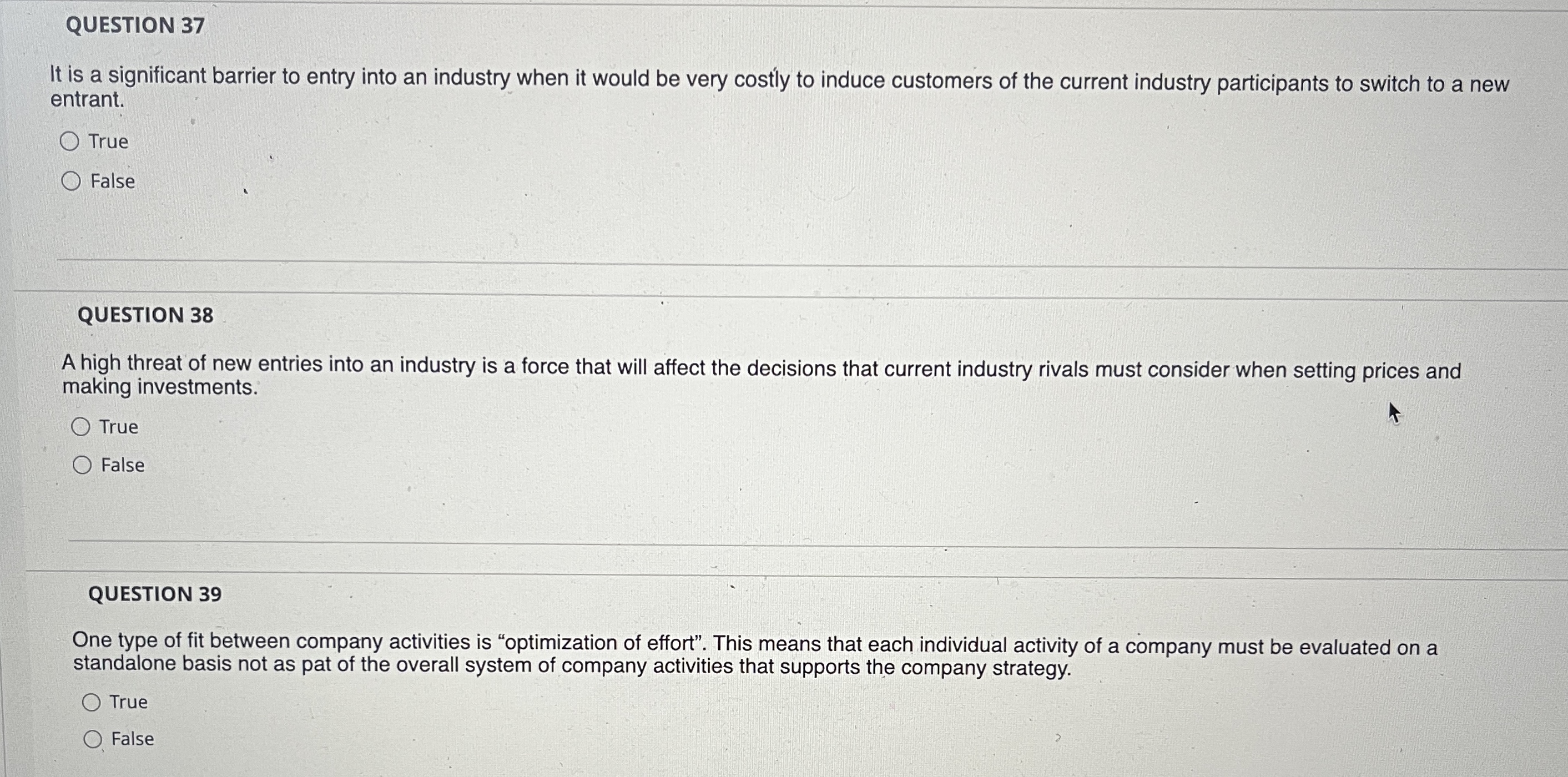 Solved It is a significant barrier to entry into an industry | Chegg.com