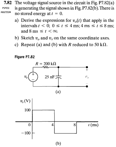 Solved 782 The Voltage Signal Source In The Circuit In Fig 