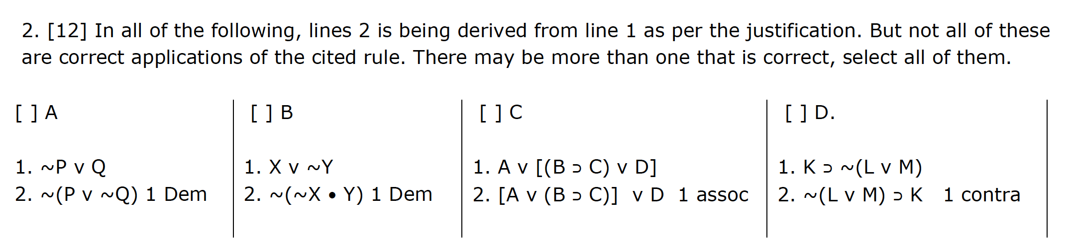 Solved 2. [12] In all of the following, lines 2 is being | Chegg.com