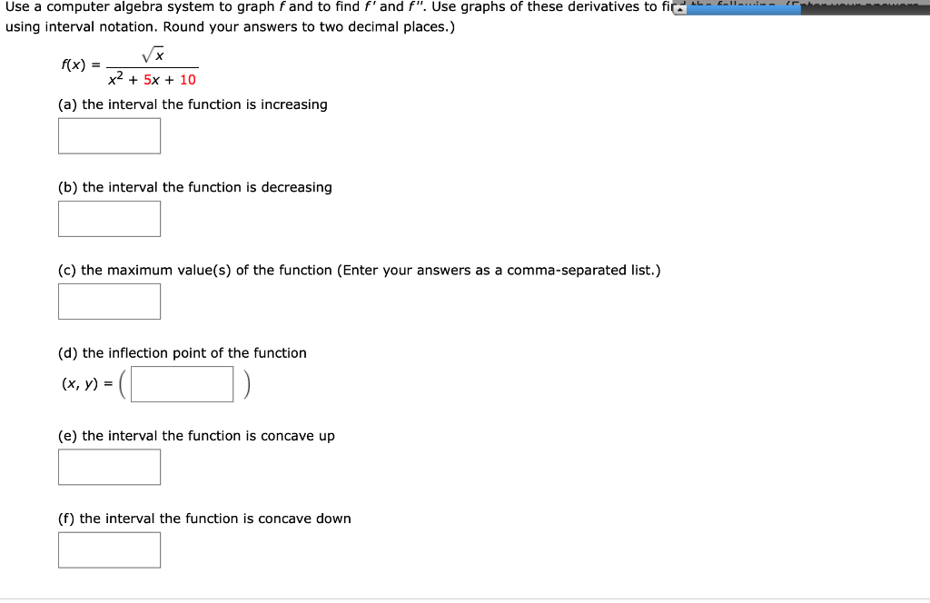 Solved pPLEASE HELP!!!! Find f. f ''(x) = 36x2 + 2x + 6, | Chegg.com