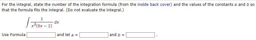 Solved For the integral, state the number of the integration | Chegg.com