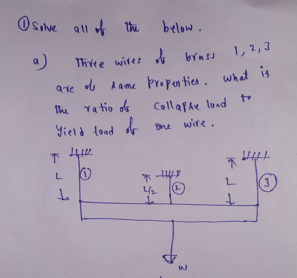 ① solve 1, 2, 3 a) all of the below. Three wires of | Chegg.com