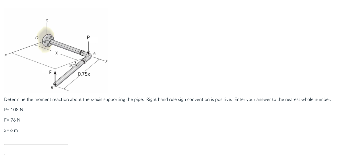 Solved: Р F 0.75x B Determine The Moment Reaction About Th... | Chegg.com