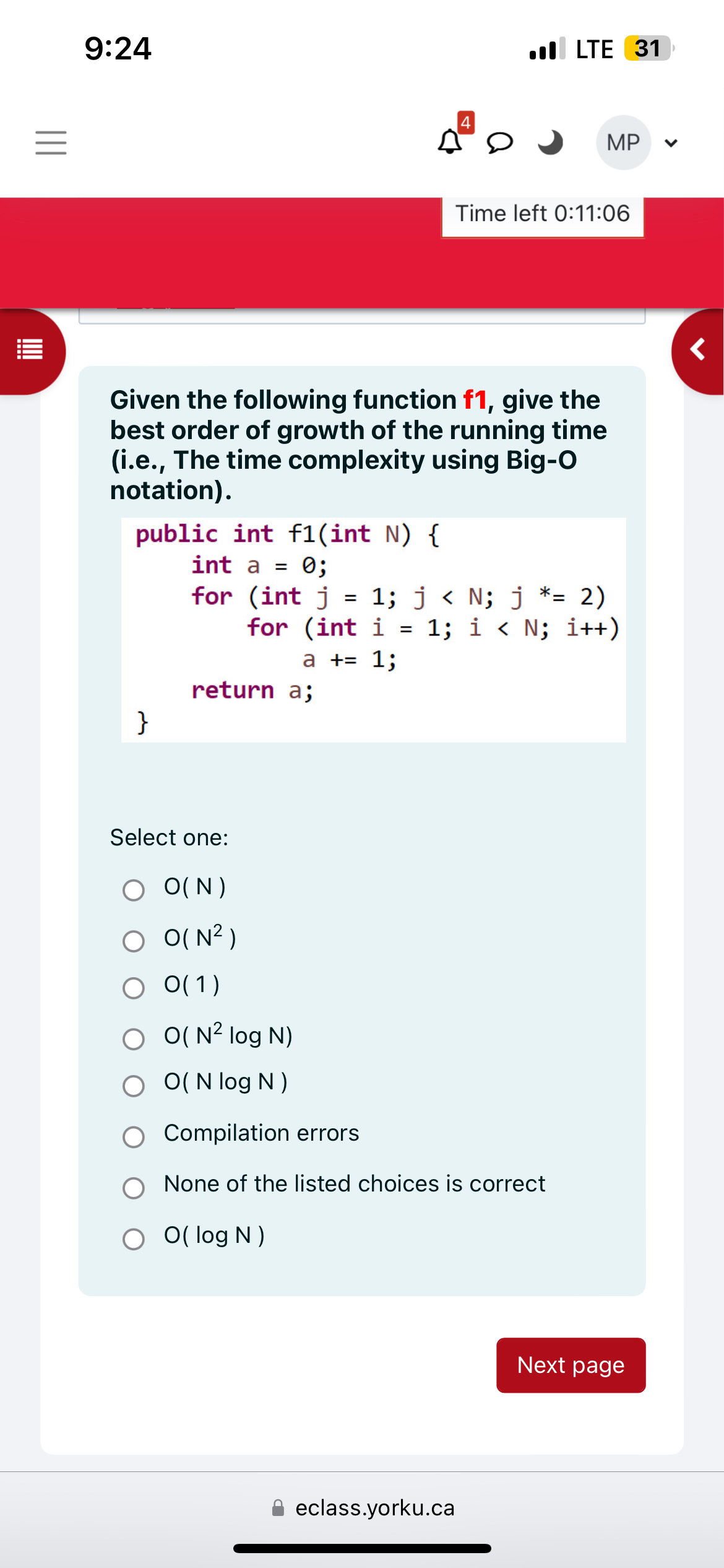 Solved Given the following function f1, ﻿give thebest order | Chegg.com
