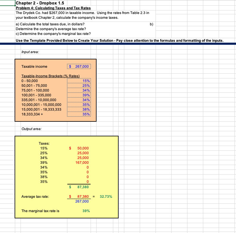 Solved Chapter 2 - Dropbox 1.5 Problem 4: Calculating Taxes | Chegg.com