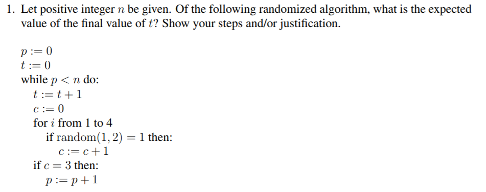 Solved 1. Let positive integer n be given. Of the following | Chegg.com