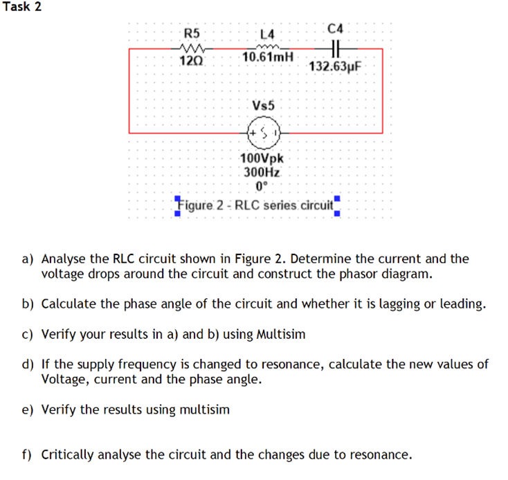 Solved a) Analyse the RLC circuit shown in Figure 2. | Chegg.com
