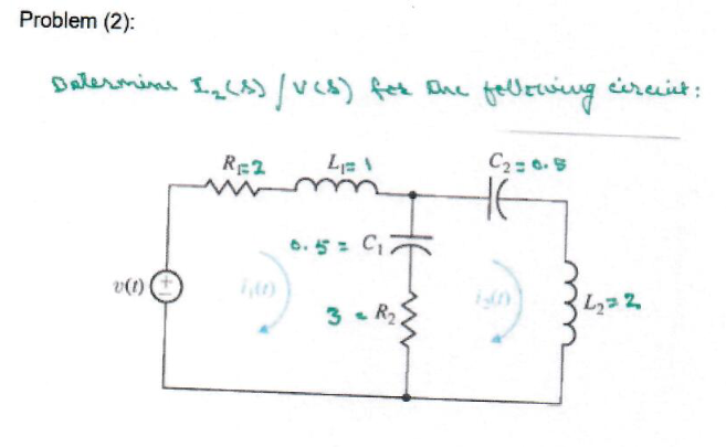 Solved Problem (2): Batermine I(S) /vcs) for the follriving | Chegg.com