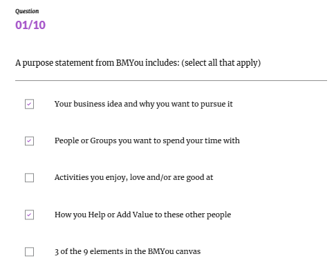Solved A purpose statement from BMYou includes: (select all | Chegg.com