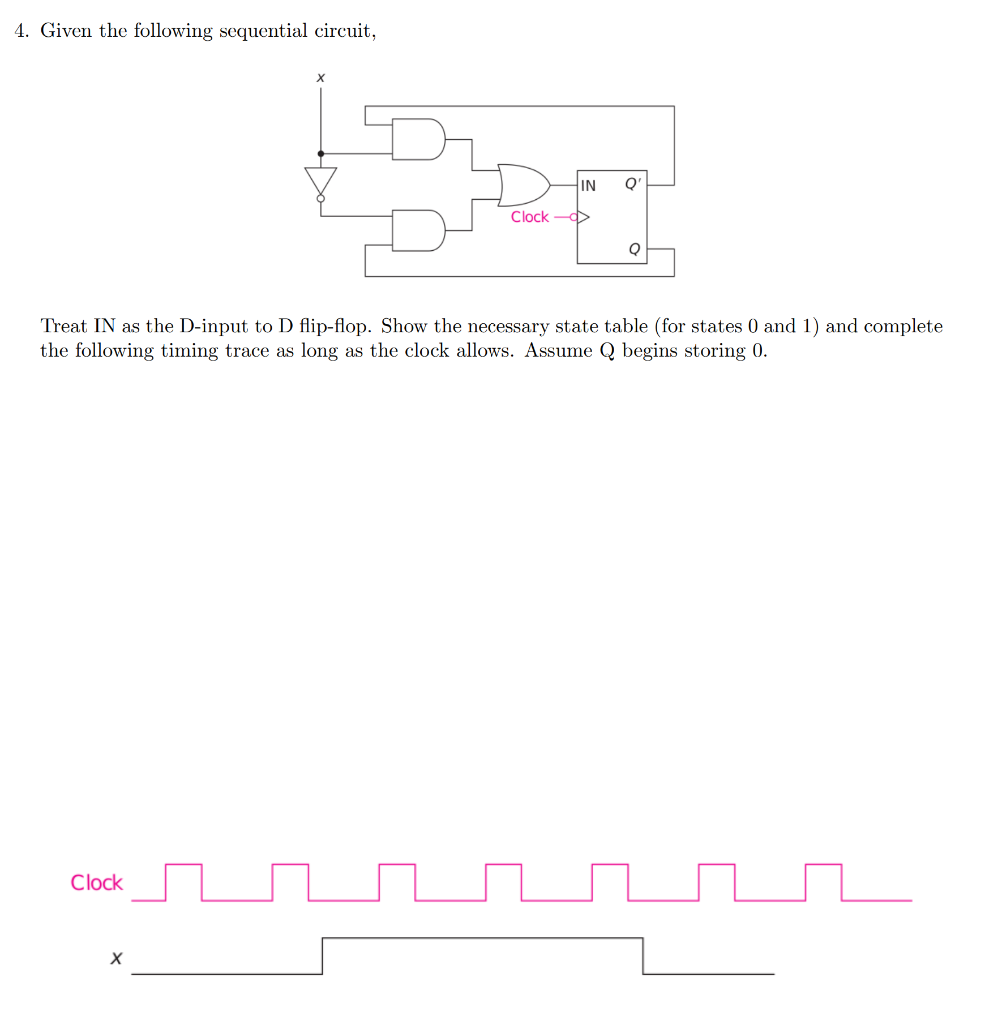 Solved 4. Given the following sequential circuit, Treat IN | Chegg.com