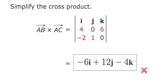 Solved Simplify the cross product. | Chegg.com