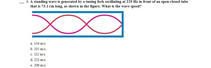 Solved - 6. A standing wave is generated by a tuning fork | Chegg.com
