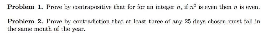 Solved Problem 1. Prove by contrapositive that for for an | Chegg.com