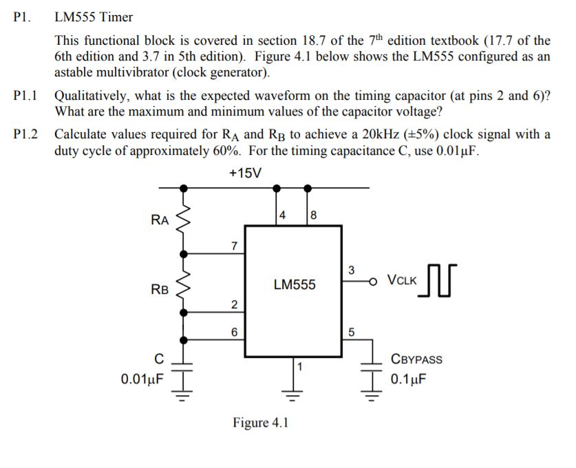 Solved P1. P1.1 LM555 Timer This functional block is covered | Chegg.com