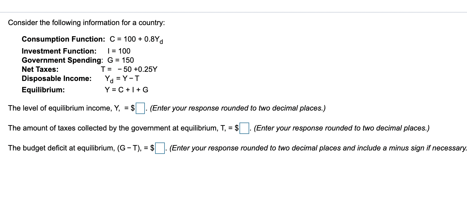 Solved Consider the following information for a country: | Chegg.com