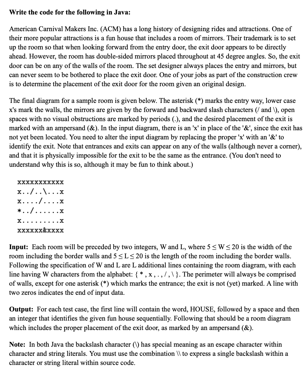 Solved Write the code for the following in Java: American | Chegg.com