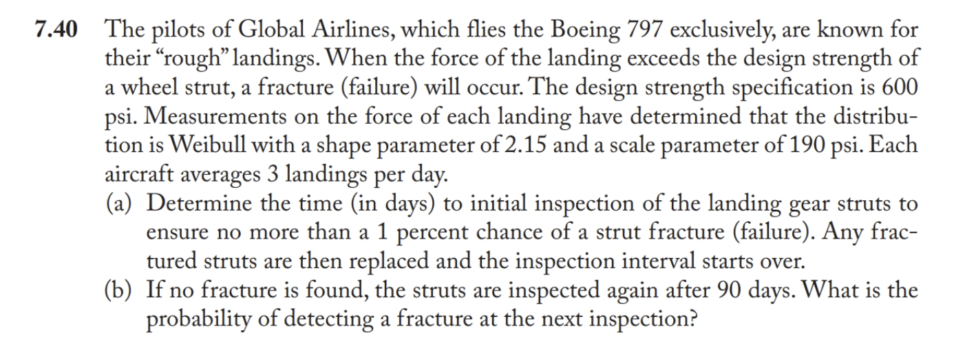 Solved 7.40 The pilots of Global Airlines, which flies the | Chegg.com