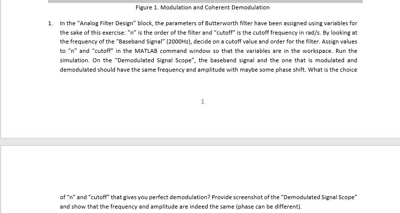 Task 1 Open the AM_Mod_coherent.slx file. This | Chegg.com