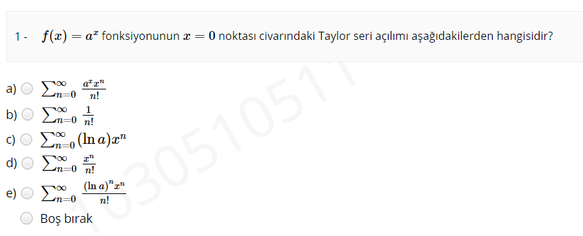 Solved 1- f(x)=ax fonksiyonunun x=0 noktası civarındaki | Chegg.com
