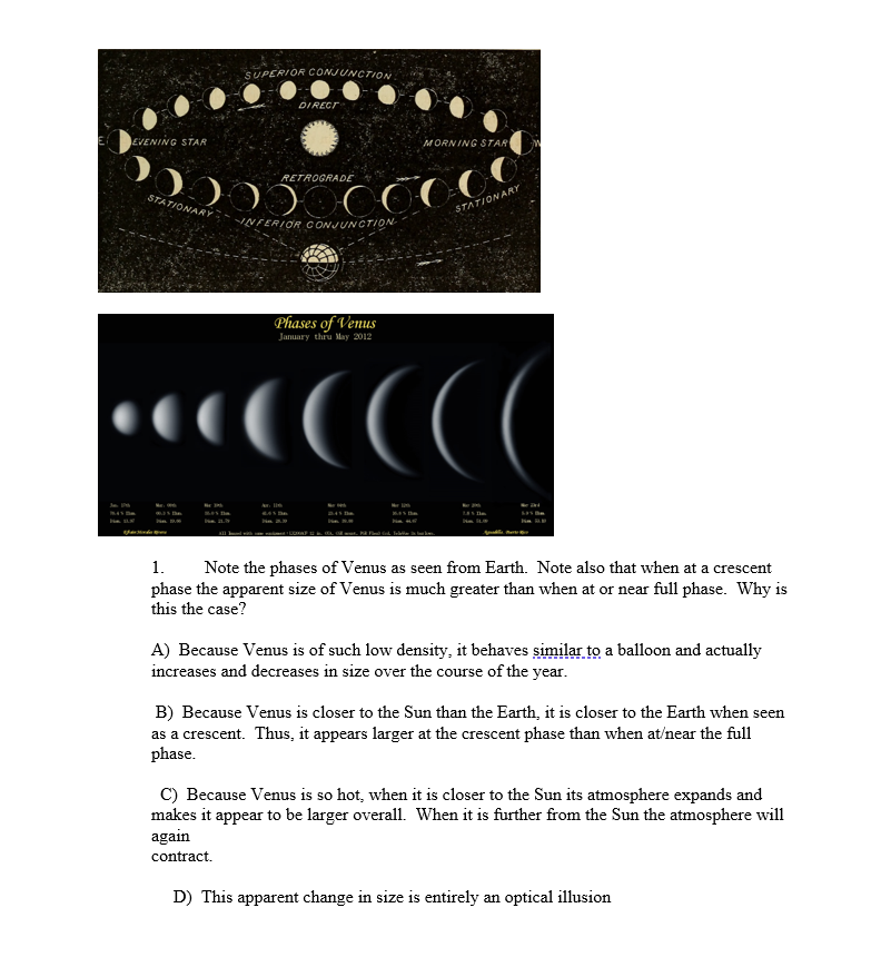 Solved SUPERIOR CONJUNCTION DIRECT EVENING STAR MORNING STAR | Chegg.com
