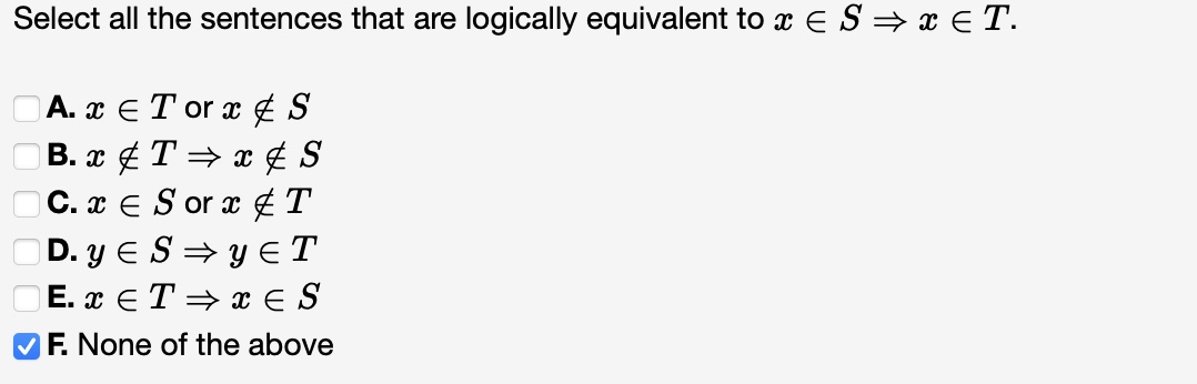 Solved Select all the sentences that are logically | Chegg.com
