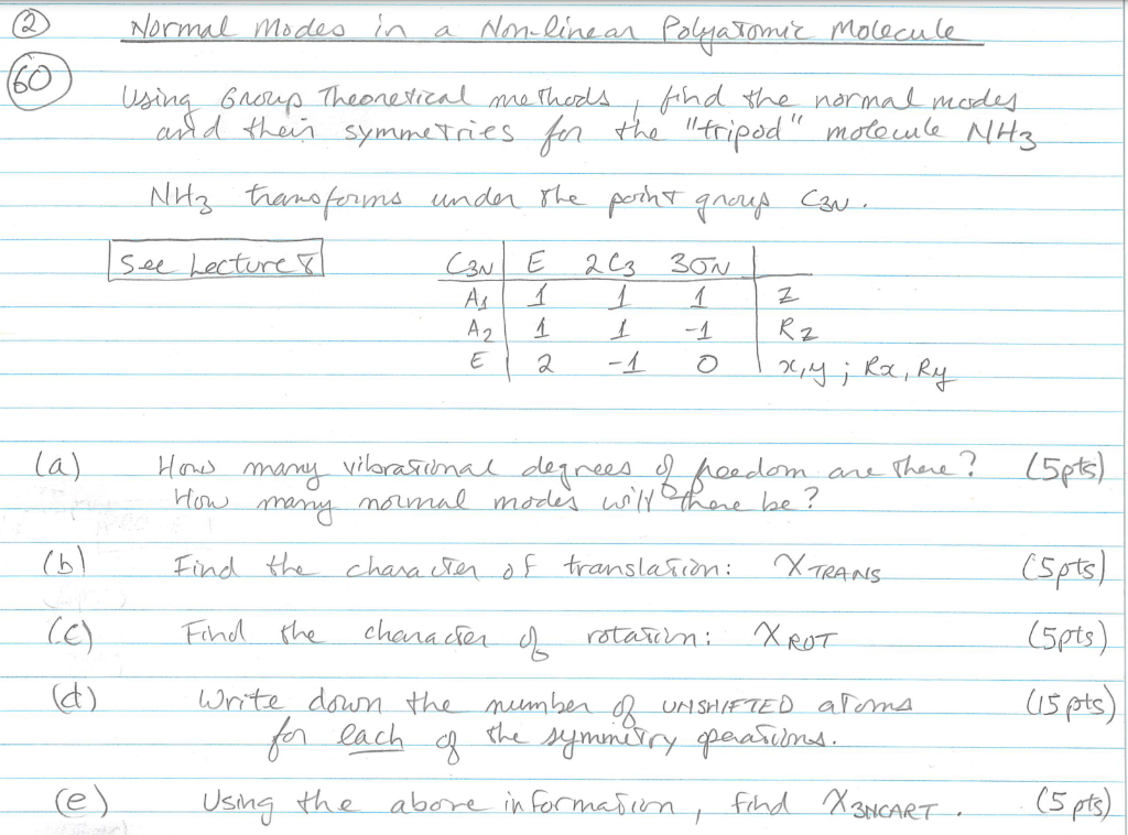 Solved Normal modes in a non-linear Polyatomic molecule | Chegg.com