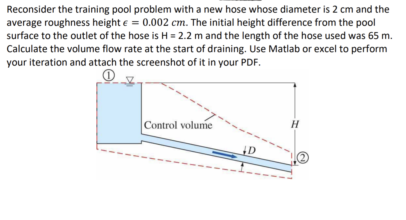 Solved Reconsider the training pool problem with a new hose | Chegg.com