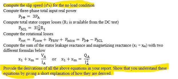 Solved Compute the slip speed (s) for the no load condition | Chegg.com