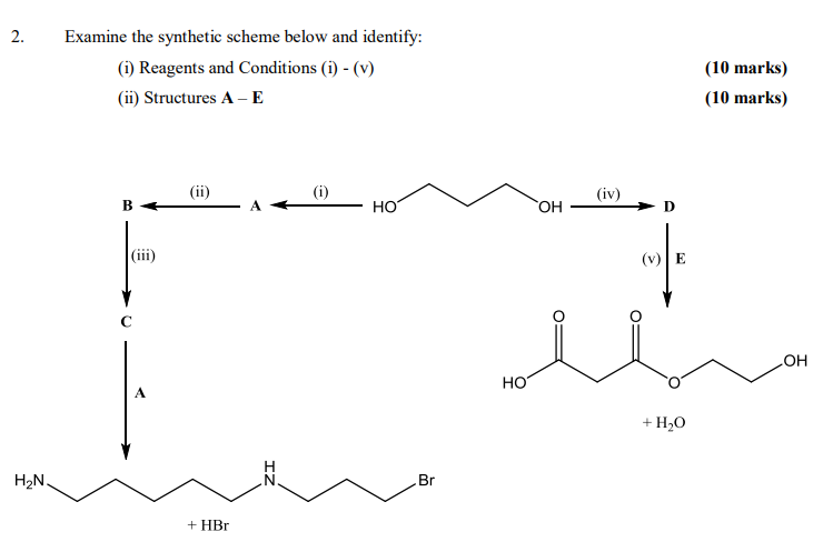 Solved 2. Examine the synthetic scheme below and identify: | Chegg.com