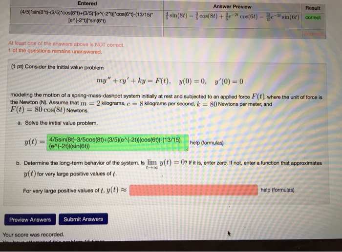 Solved Consider the initial value problem my" + cy' + ky | Chegg.com