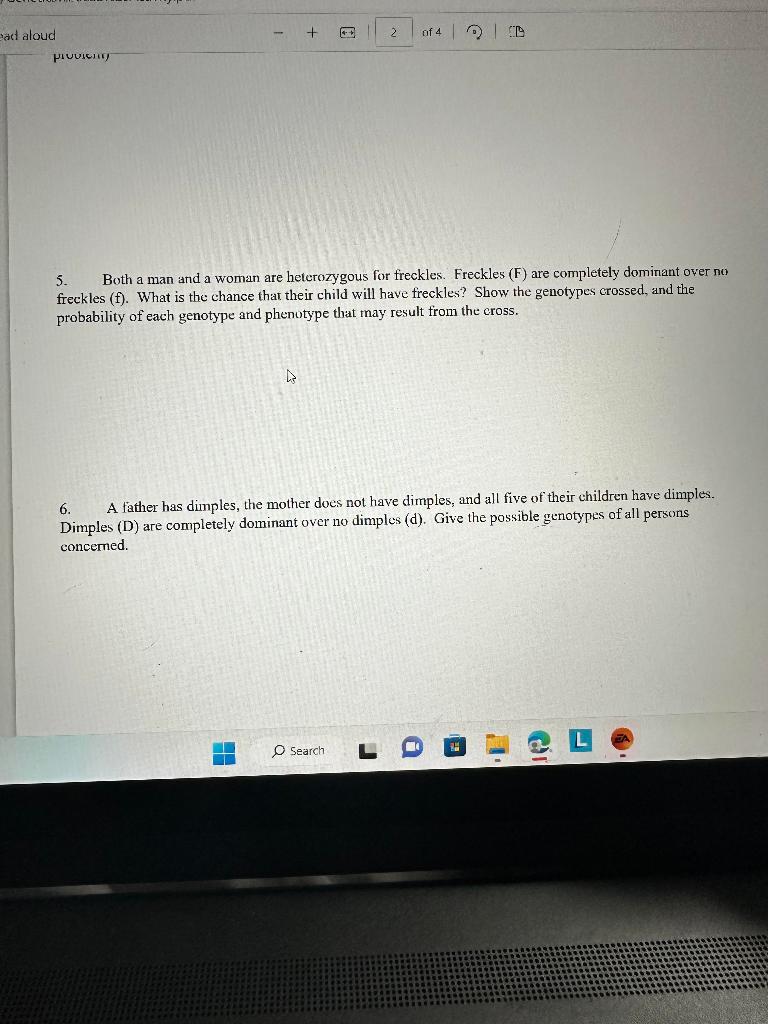 Solved Monohybrid genetics problems 1. The face shape | Chegg.com