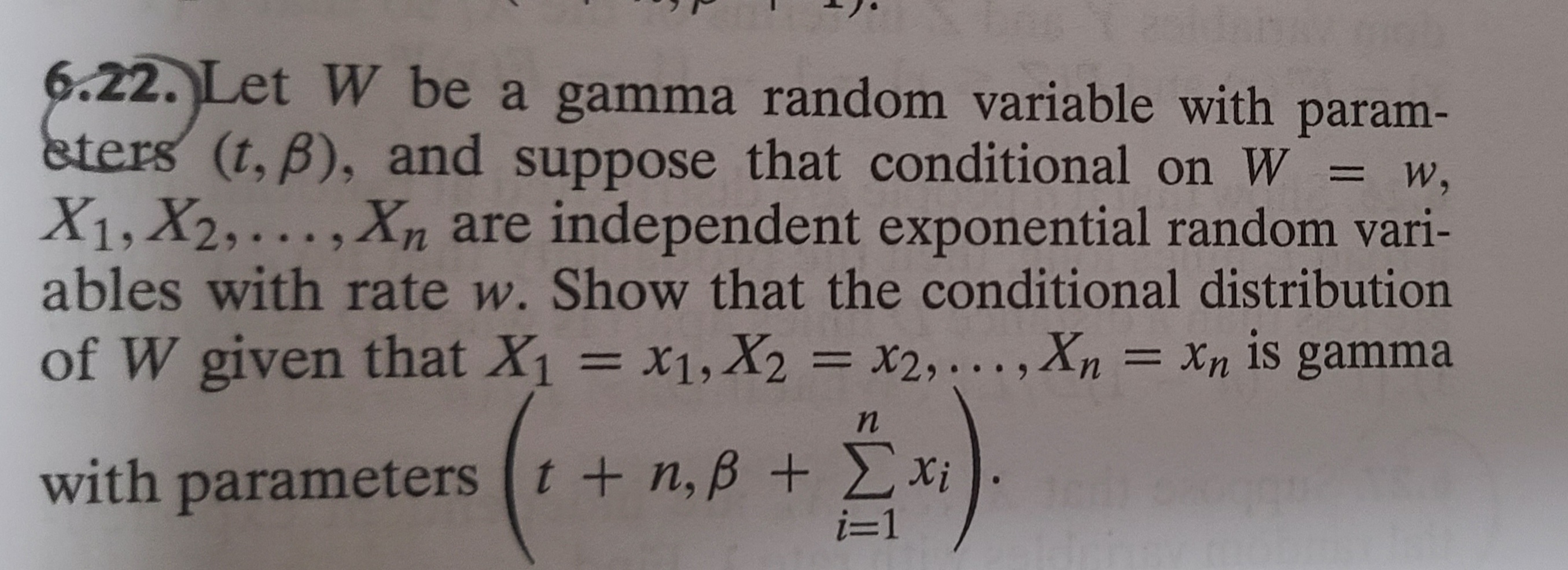 Solved 622 Let W Be A Gamma Random Variable With 