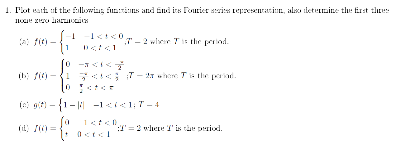 Solved 1. Plot each of the following functions and find its | Chegg.com