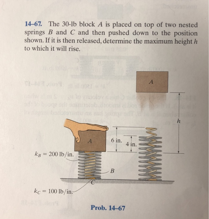 Solved 14-67. The 30-lb block A is placed on top of two | Chegg.com