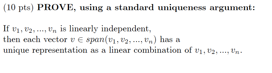 Solved (10 pts) PROVE, using a standard uniqueness argument: | Chegg.com