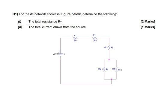 Solved Q1) For the dc network shown in Figure below, | Chegg.com