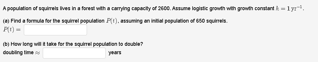 Solved A population of squirrels lives in a forest with a | Chegg.com