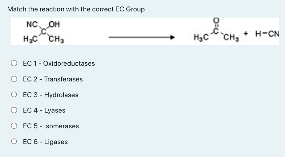 Solved Match the reaction with the correct EC Group EC 1 - | Chegg.com