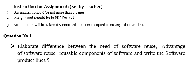 Solved Instruction for Assignment: (Set by Teacher) 1- | Chegg.com
