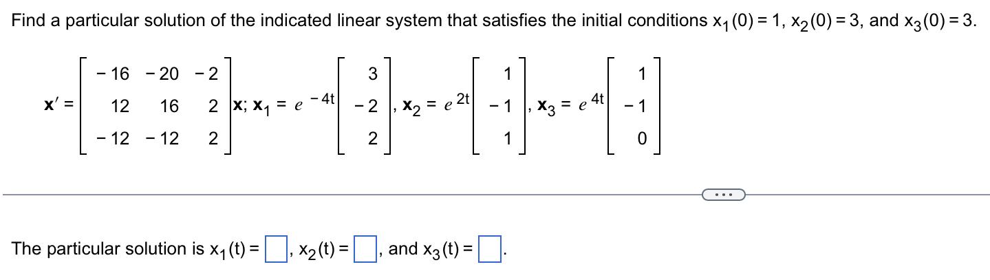 Solved Find a particular solution of the indicated linear | Chegg.com