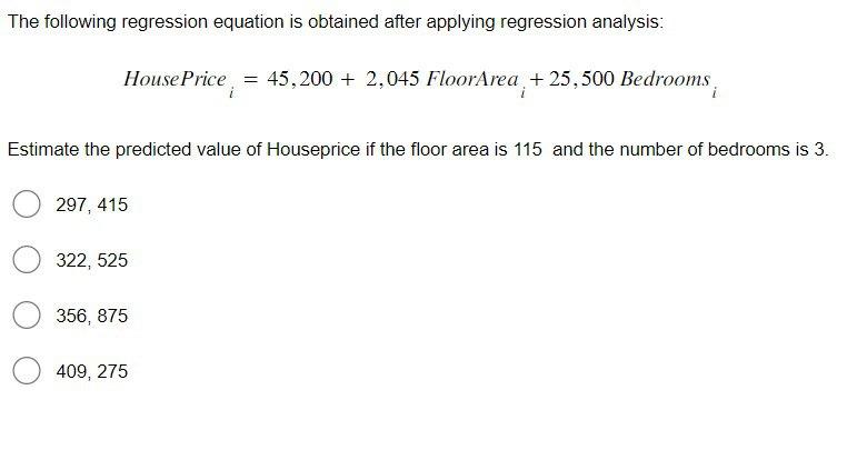 Solved The following regression equation is obtained after | Chegg.com