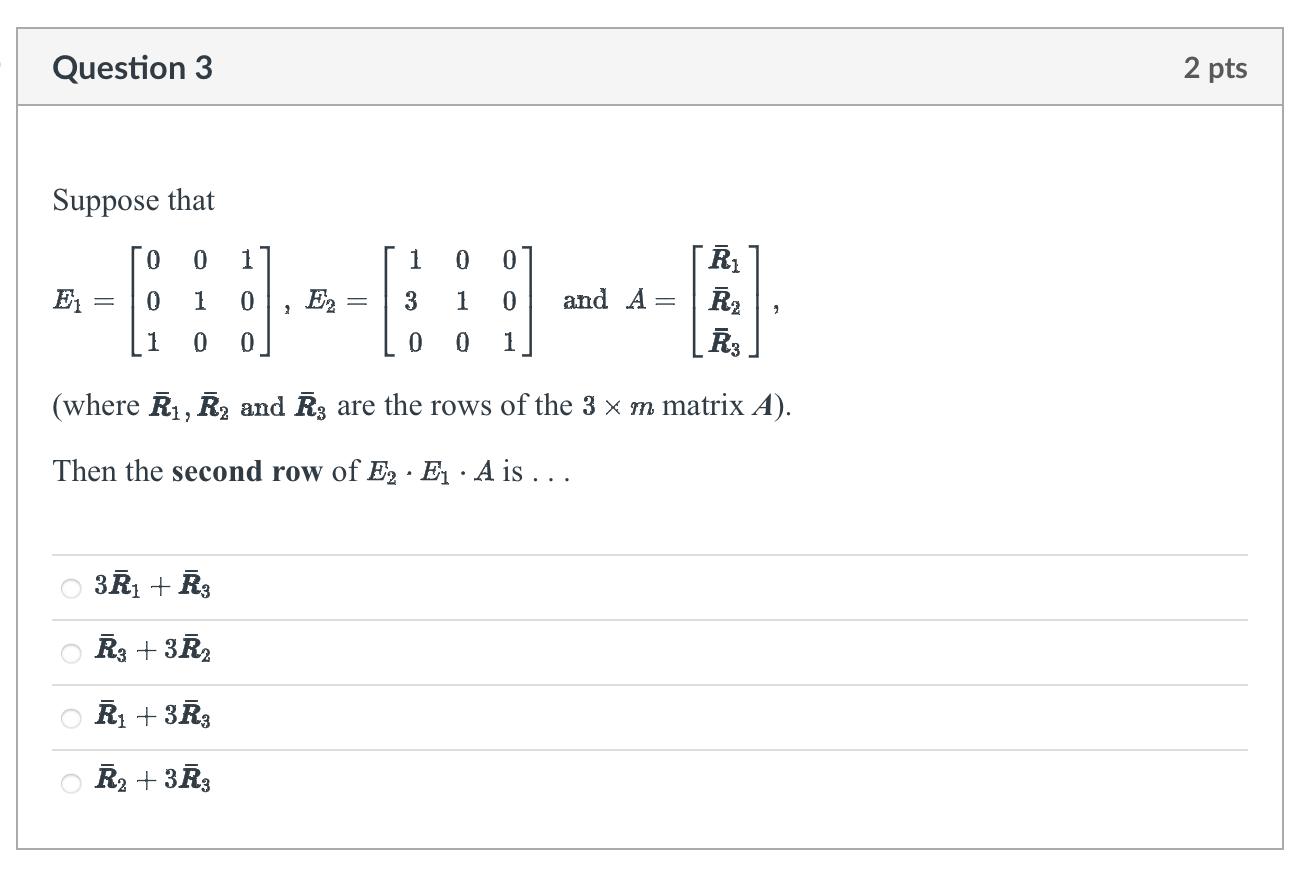 Solved Suppose that E1=⎣⎡001010100⎦⎤,E2=⎣⎡130010001⎦⎤ and | Chegg.com
