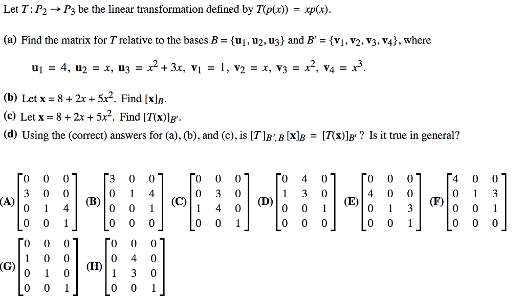 Solved Let T: P2-P3 be the linear transformation defined by | Chegg.com