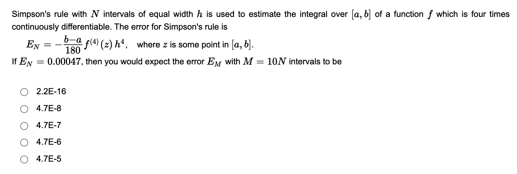 Solved Simpson's rule with N intervals of equal width h is | Chegg.com