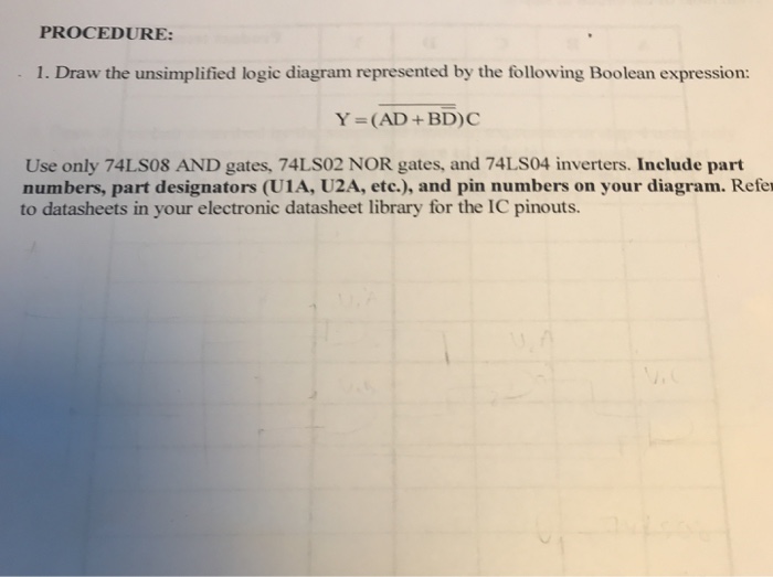 Solved PROCEDURE: 1. Draw the unsimplified logic diagram | Chegg.com