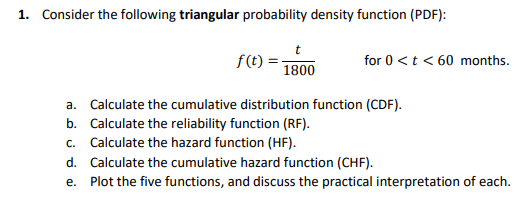 Solved 1. Consider the following triangular probability | Chegg.com