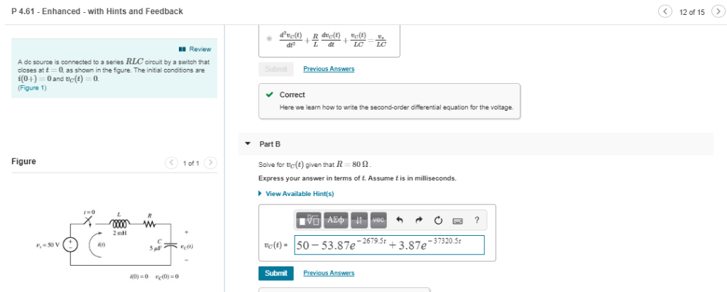 Solved P 4.61 Enhanced with Hints and Feedback 12 of 15 LC | Chegg.com