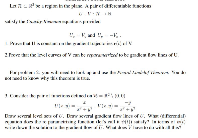 Solved Let R C R2 be a region in the plane. A pair of | Chegg.com