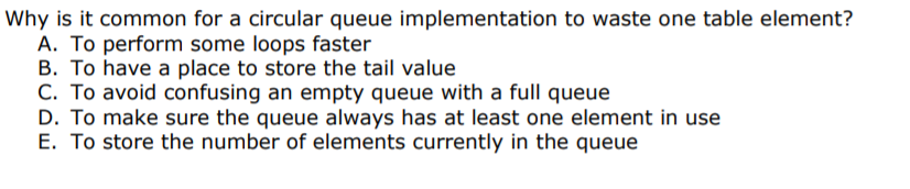 Solved Why is it common for a circular queue implementation | Chegg.com