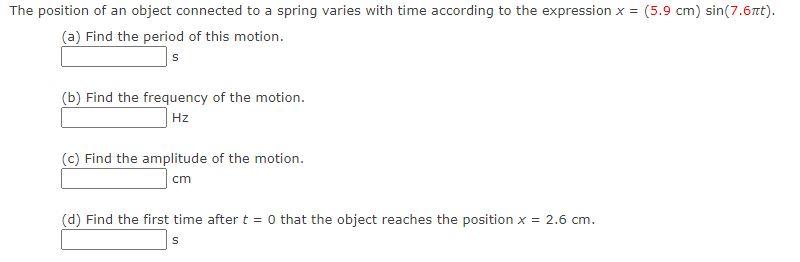 Solved A block-spring system consists of a spring with | Chegg.com